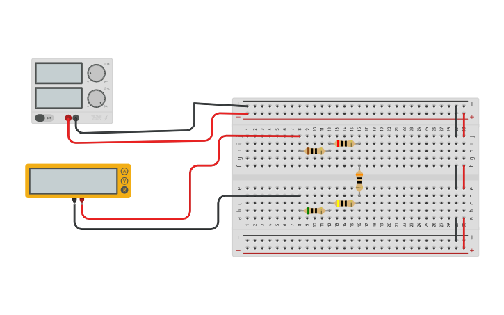 Circuit design 2. Circuitos Serie y mediciones JGRG. - Tinkercad