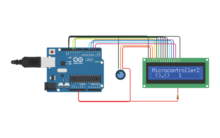 Circuit design LCD | Tinkercad