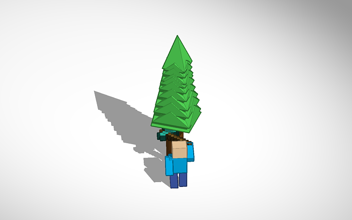 3D design minecraft man chopping down tree | Tinkercad