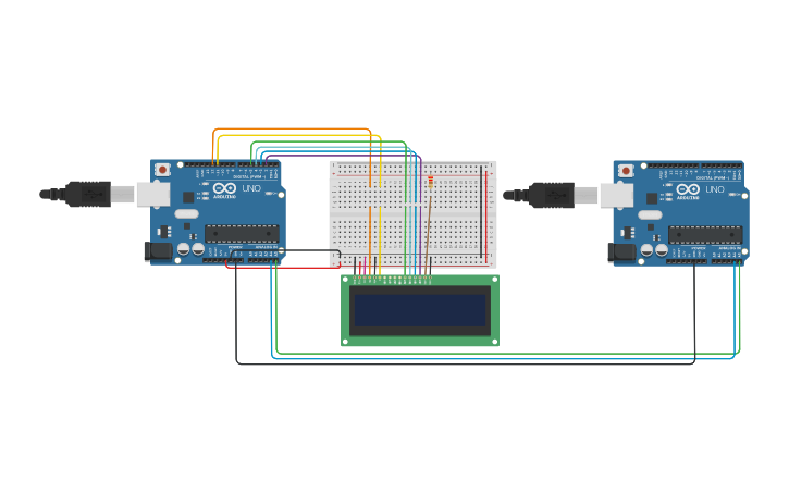Circuit Design Copy Of Arduino Communication Using I2c Tinkercad