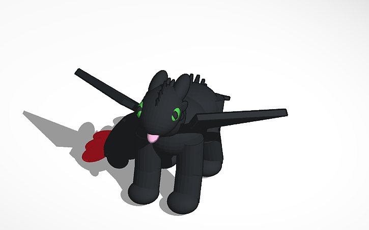 3D design Toothless (Night Fury) - Tinkercad
