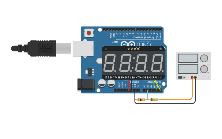 Circuit design Voltimetro con arduino - Tinkercad