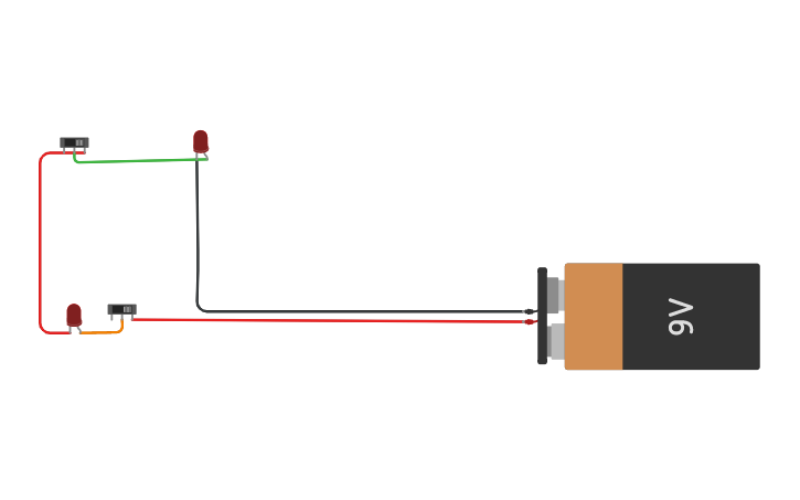 Circuit design Ex2 - Dois LEDs com 2 botões | Tinkercad Circuit design Ex2 - Dois LEDs com 2 botões | Tinkercad