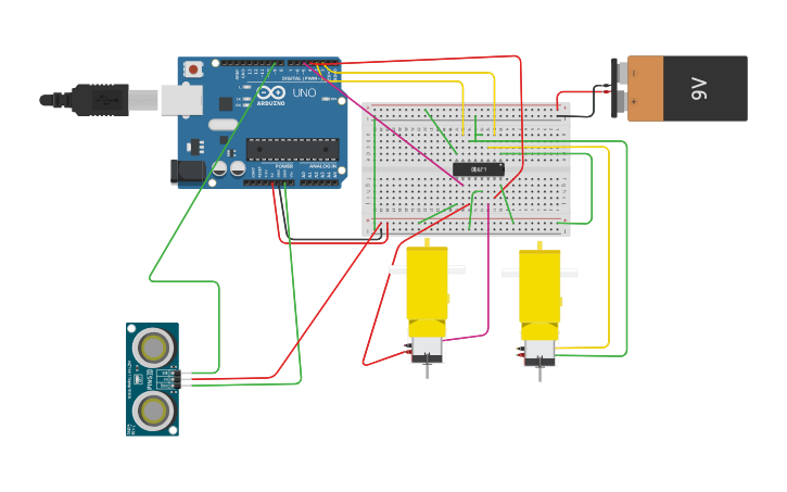 Circuit design ROBOT MAKING - Tinkercad