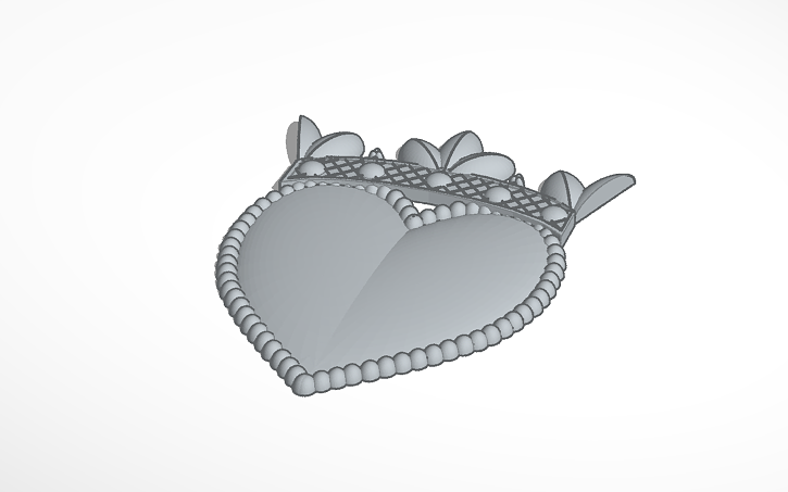 3D design Simple medieval crowned-heart badge | Tinkercad