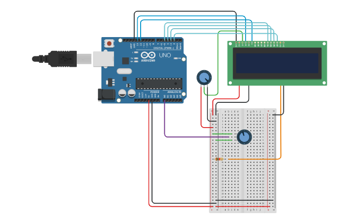 Circuit design Arduino Volt Meter | Tinkercad