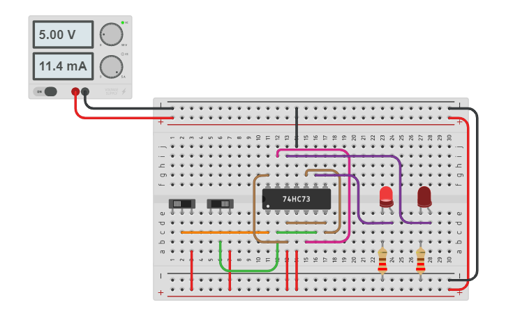 Circuit Design 2 Bit Down Counter Asynchronous Q2 L10 Tinkercad