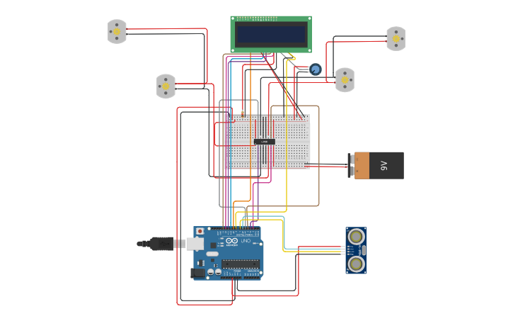 Circuit Design Obstacle Avoidance Tinkercad