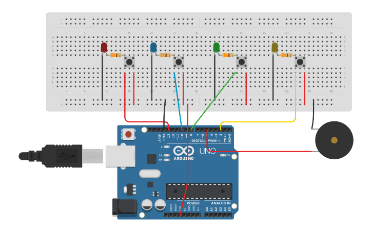 Circuit Design Memory Game Tinkercad