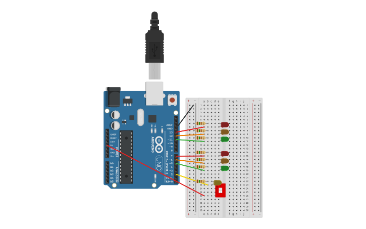 Circuit Design Tp1 Feux De Carrefour Bonus Tinkercad