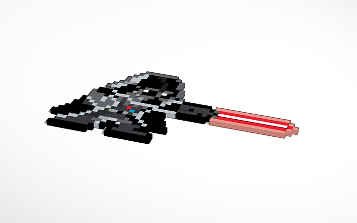 3D design 8 bit Darth Vader - Tinkercad