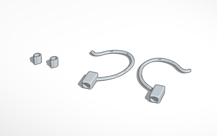 3D design earbud strap holders and ear hooks - Tinkercad