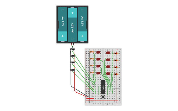 Circuit design 4 bit latch demo | Tinkercad