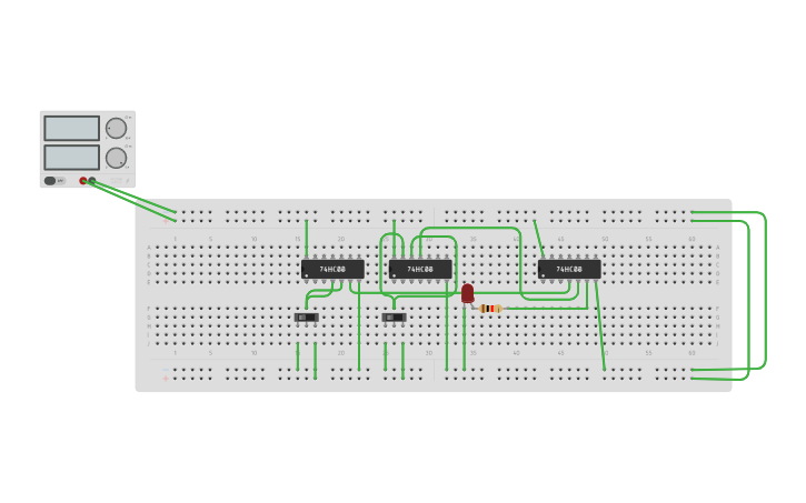 Circuit design Circuito OR usando NAND | Tinkercad