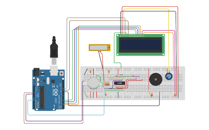 Circuit design Group-08(gas sensor) | Tinkercad