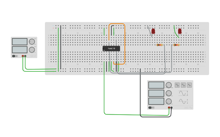 Circuit design mod 4 up asynchronous counter - Tinkercad