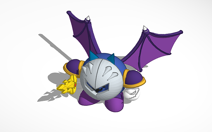 3D design Meta knight but he's a cat and smoll (done) | Tinkercad