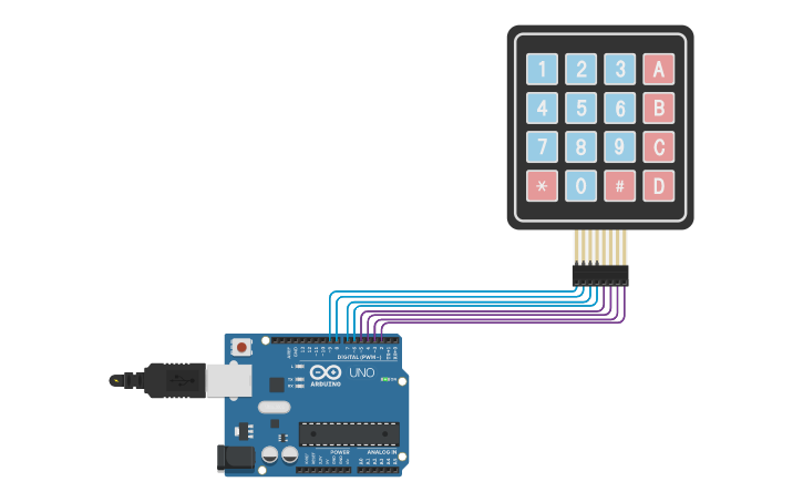 Circuit design Keypad - Tinkercad
