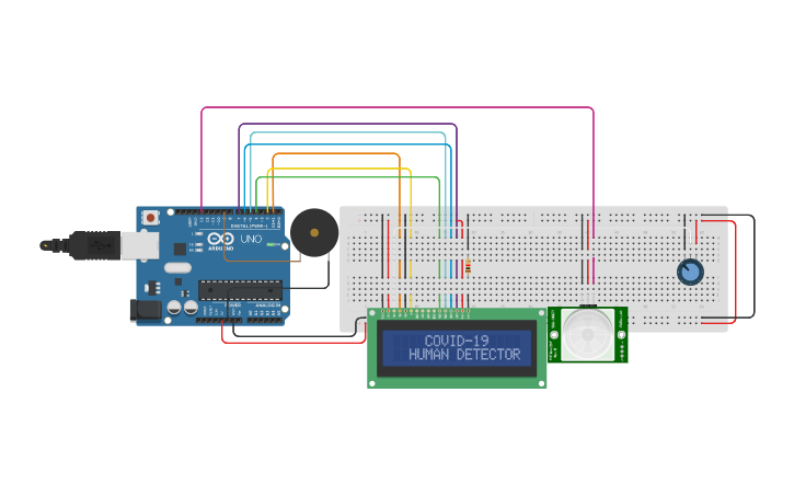 Circuit design HUMAN DETECTOR WITH PIR SENSOR, PIEZZO BUZZER AND LCD ...