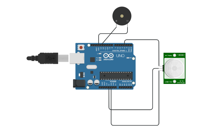 Circuit design Lab 5 pir - Tinkercad