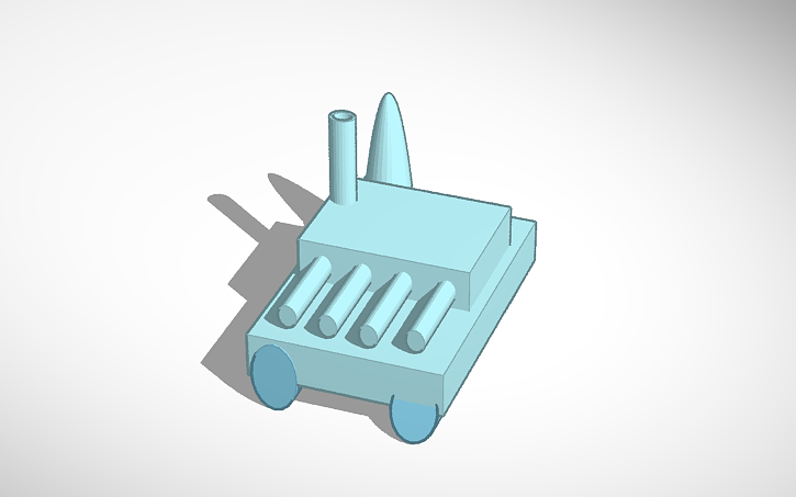 3D design 4 cannon gun ship (boat) - Tinkercad