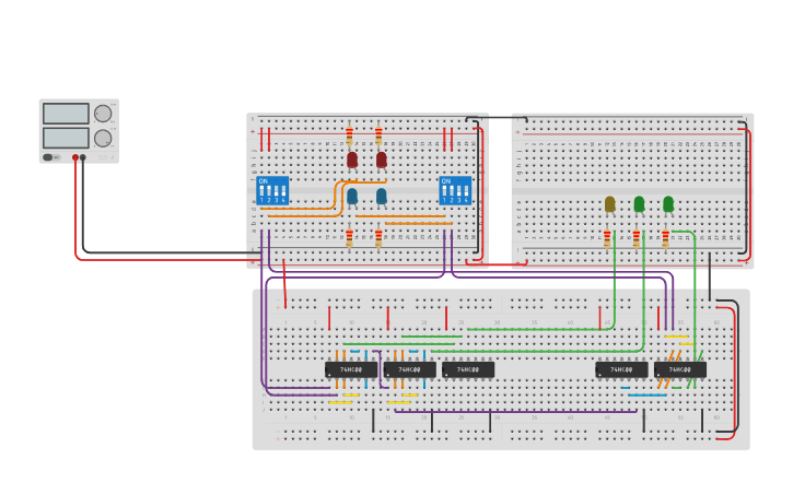 Circuit design 2 BIT ADDER | Tinkercad