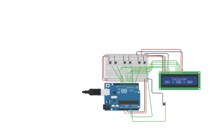 Circuit design atividade LCD - Tinkercad
