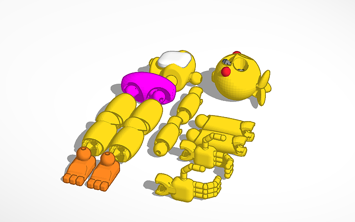 3D design FNAF - Toy chica - Tinkercad