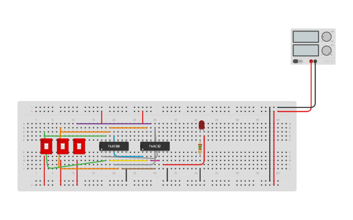 Circuit design circuito lógico 2 - Tinkercad