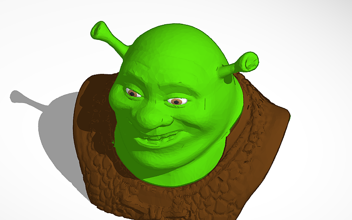 3D design Full colored Shrek head - Tinkercad