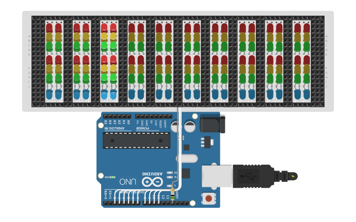 Circuit design LEDS = DISPLAY - Tinkercad