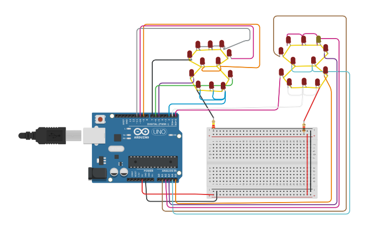 Circuit design Leds 7s | Tinkercad