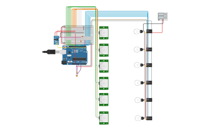 Circuit design Project Street Lights - Tinkercad