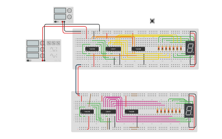 Circuit design Contador - Tinkercad