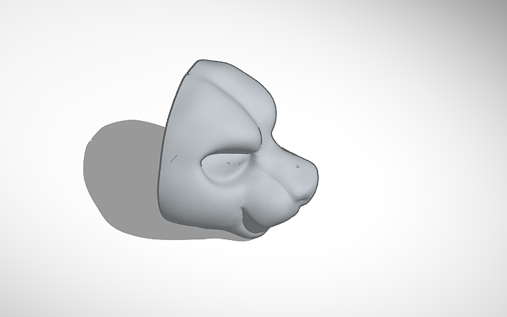 3D design Foam big cat fursuit head base - Tinkercad