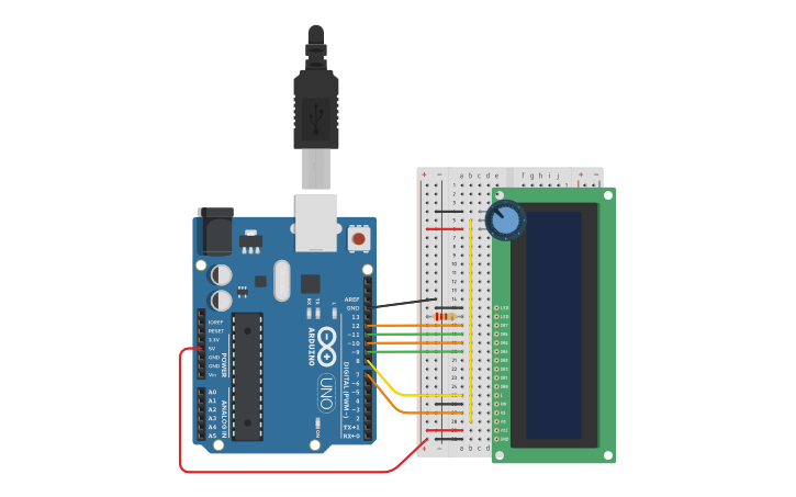 Circuit design LCD megjelenítő | Tinkercad