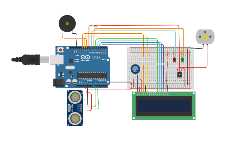 Circuit design Nivel de agua - Tinkercad