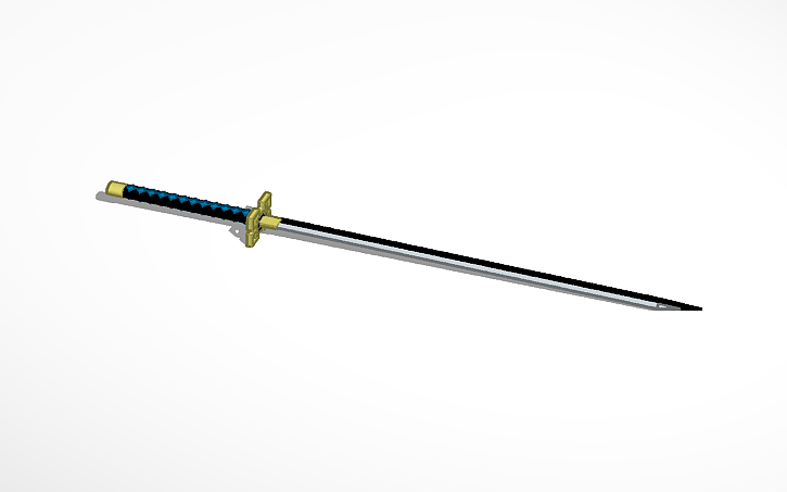3D design Muichiro sword Demon slayer - Tinkercad