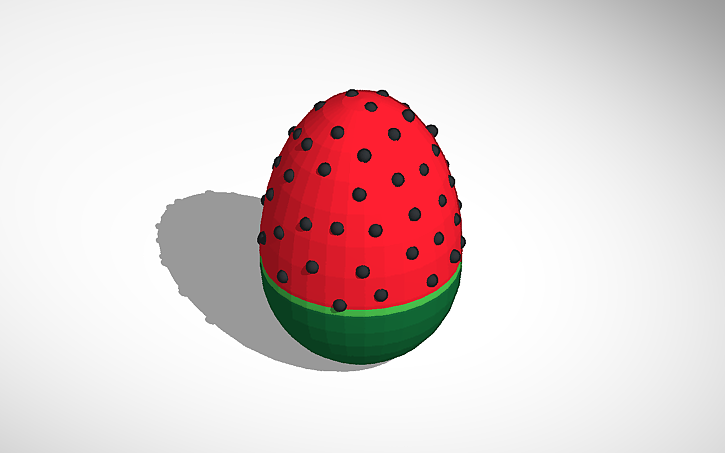 3D design Watermelon Easter Egg - Tinkercad