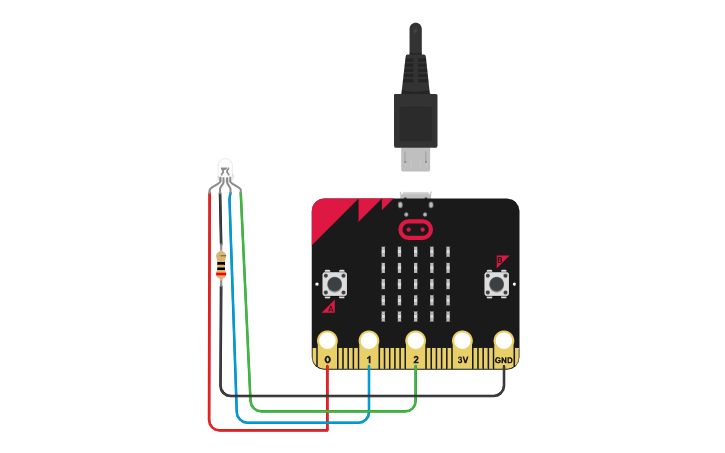 Circuit design LED RGB | Tinkercad