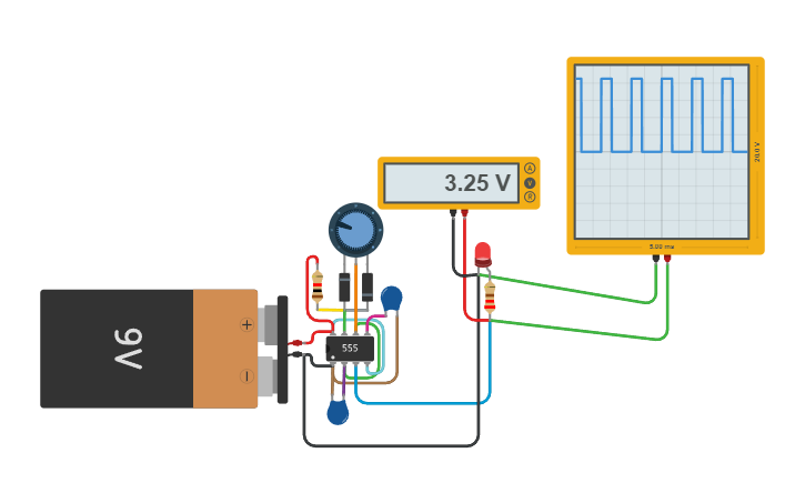 Circuit design pwm - 555 | Tinkercad