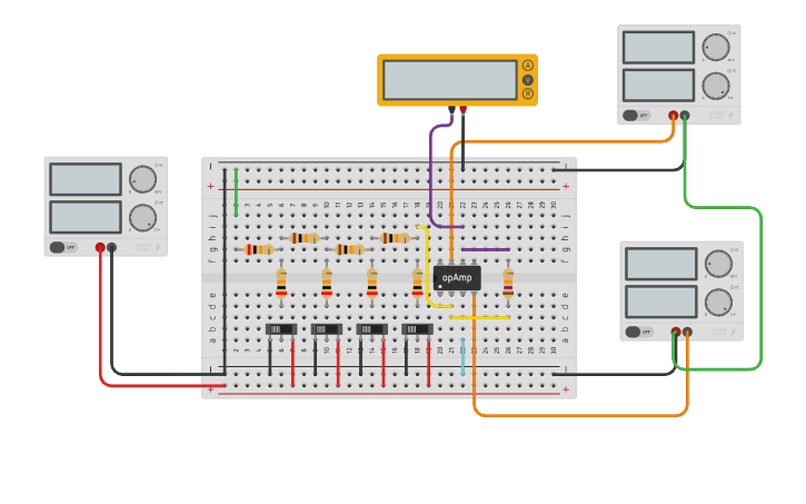 Circuit design DAC R-2R - Tinkercad