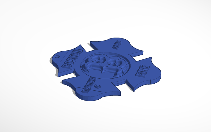 3D design Customizable Fire Department Crest (Boston FD) - Tinkercad