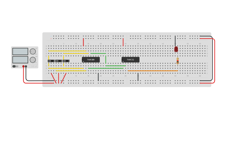 Circuit design TABLE 1 SIMPLE - Tinkercad