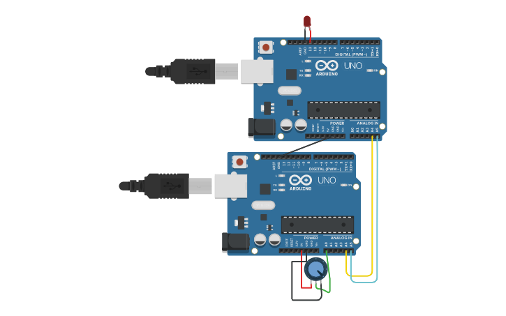 Circuit design arduino i2c communication - Tinkercad