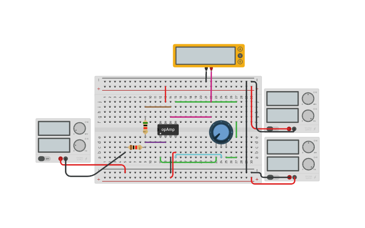 Circuit design Inverting Amplifier using 741 IC - Tinkercad