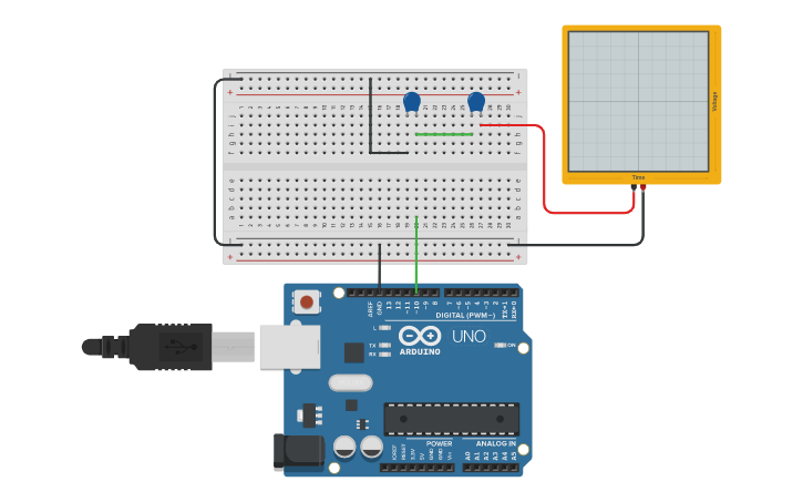 Circuit design Copy of Generate sine wave with arduino - Tinkercad Circuit design Copy of Generate sine wave with arduino - Tinkercad