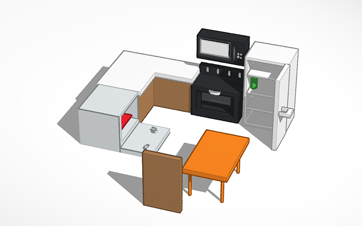 3D design Floor 1-A Kitchen - Tinkercad