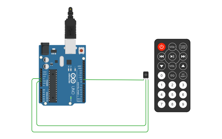 Circuit design interface an IR sensor - Tinkercad