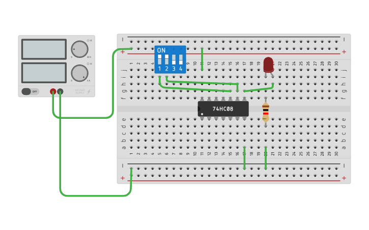 Circuit design AND gate - Tinkercad